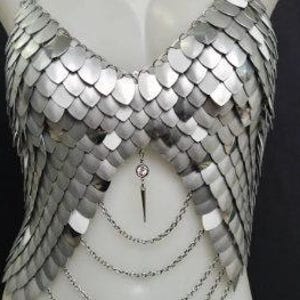 Dragon Rider Scale Bookish Silver Breastplate Corset Armor, Fantasy ...
