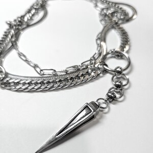 Chunky Chain Goth Layered Necklace Set Handmade, Waterproof, Steel Alt ...