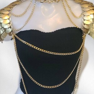 Gold Scalemail Fae Fantasy Shoulder Armor: Dragon Scale Viking Gala ...