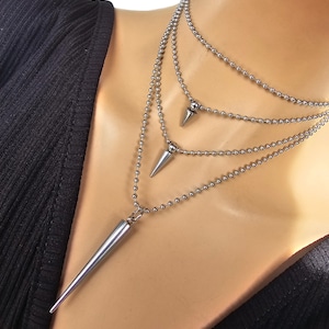 Steel Spike Wrap Non-tarnish Ball Chain Layered Norse Pagan Goth Choker ...
