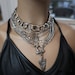 Layered Multi Strand Chunky Chain Gothic Choker Collar Necklace Set ...