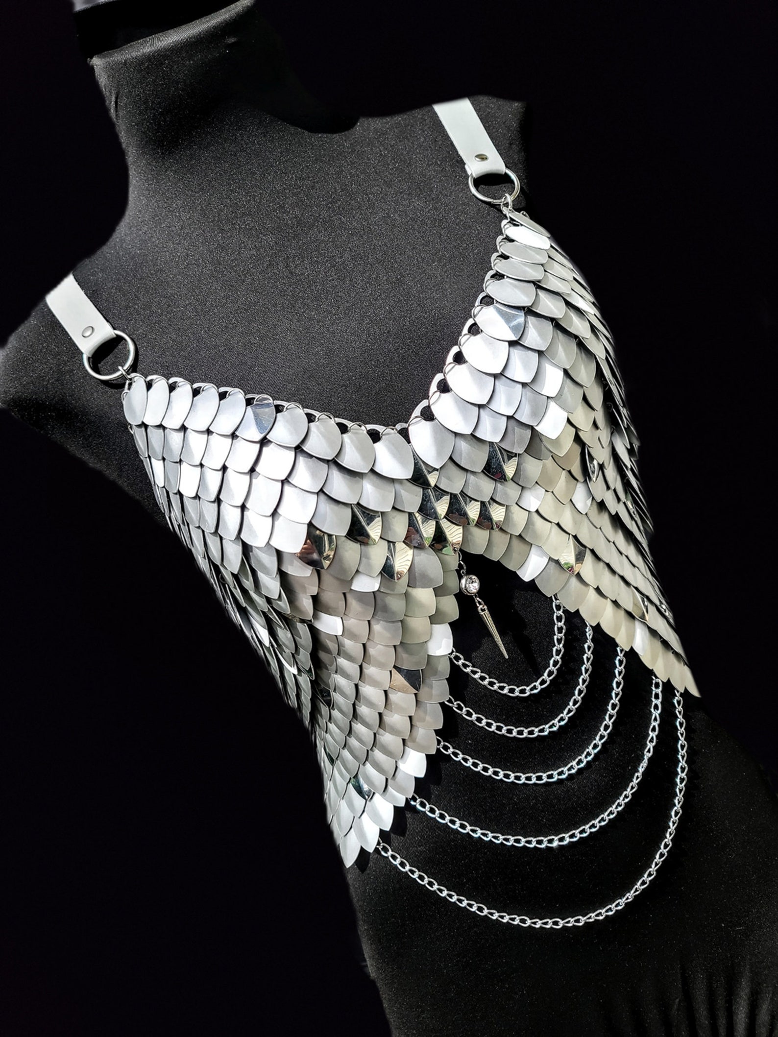 Dragon Rider Scalemail Royal Fae Silver Breastplate Corset Armor ...