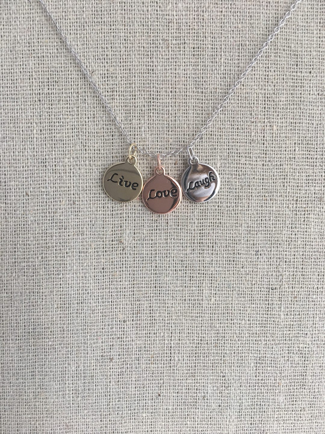 Circle Charm Necklace: Silver, Rose Gold, Yellow Gold, Personalized - Etsy