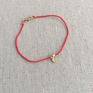 Chic Red String With Gold Leaf Accent Bracelet - Etsy
