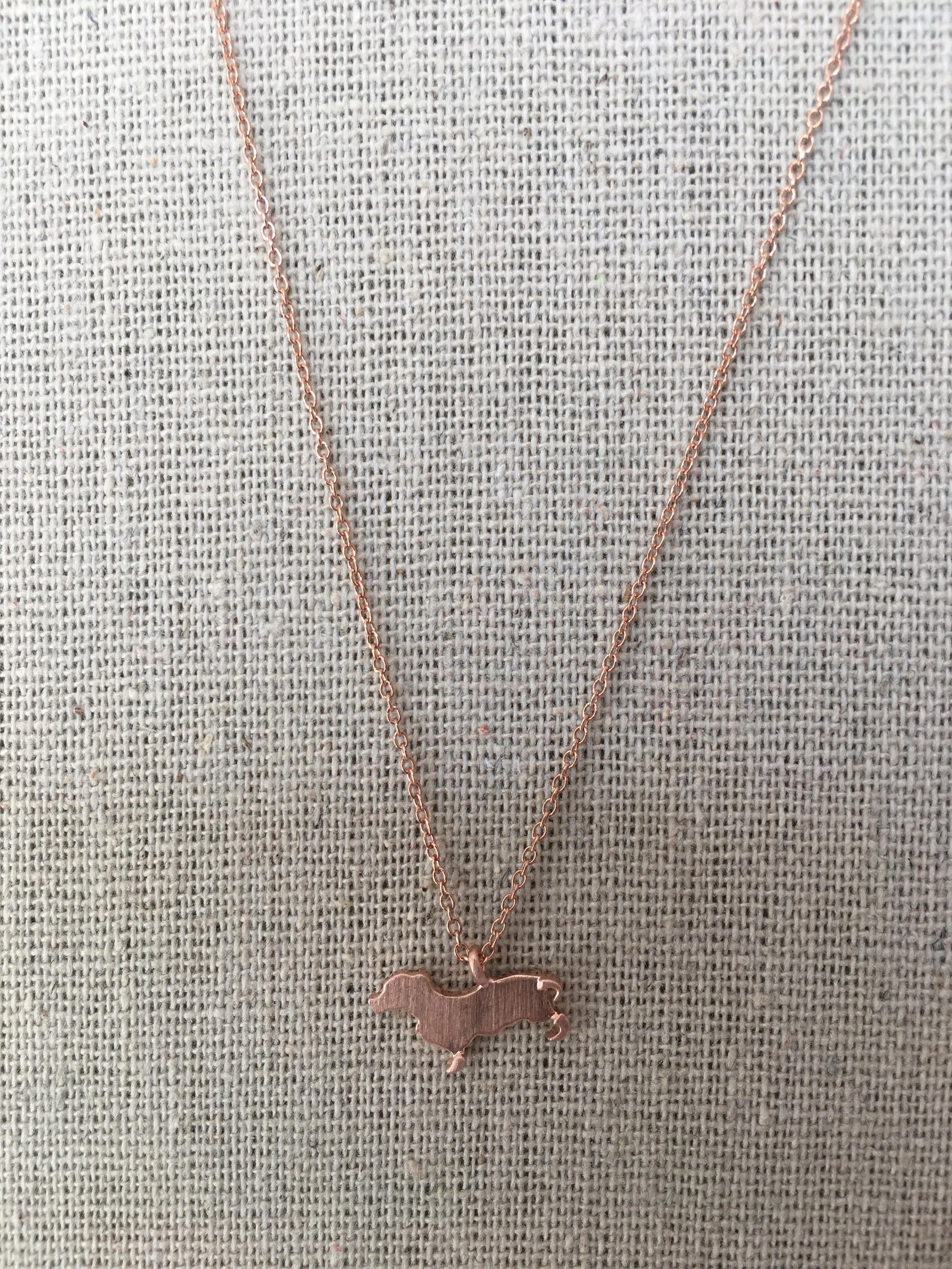Dog Charm Necklace Rose Gold Filled - Etsy