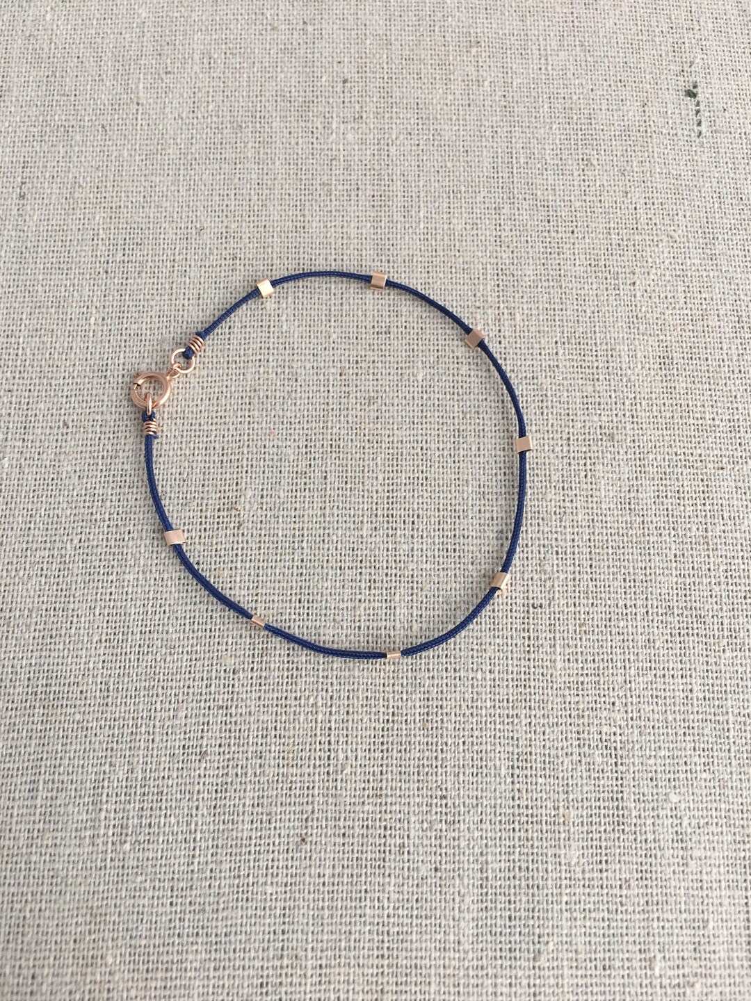Navy String Bracelet Dainty Minimalist - Etsy