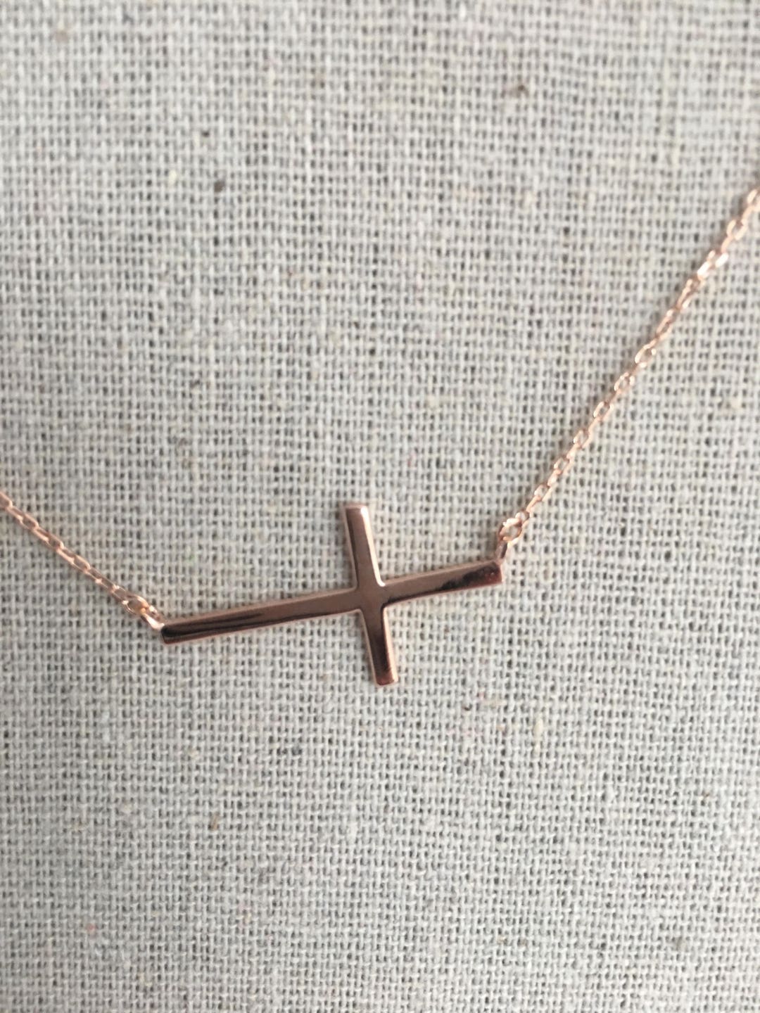 Sided Cross Sideway Dainty Cross Necklace Minimalist Jewelry - Etsy