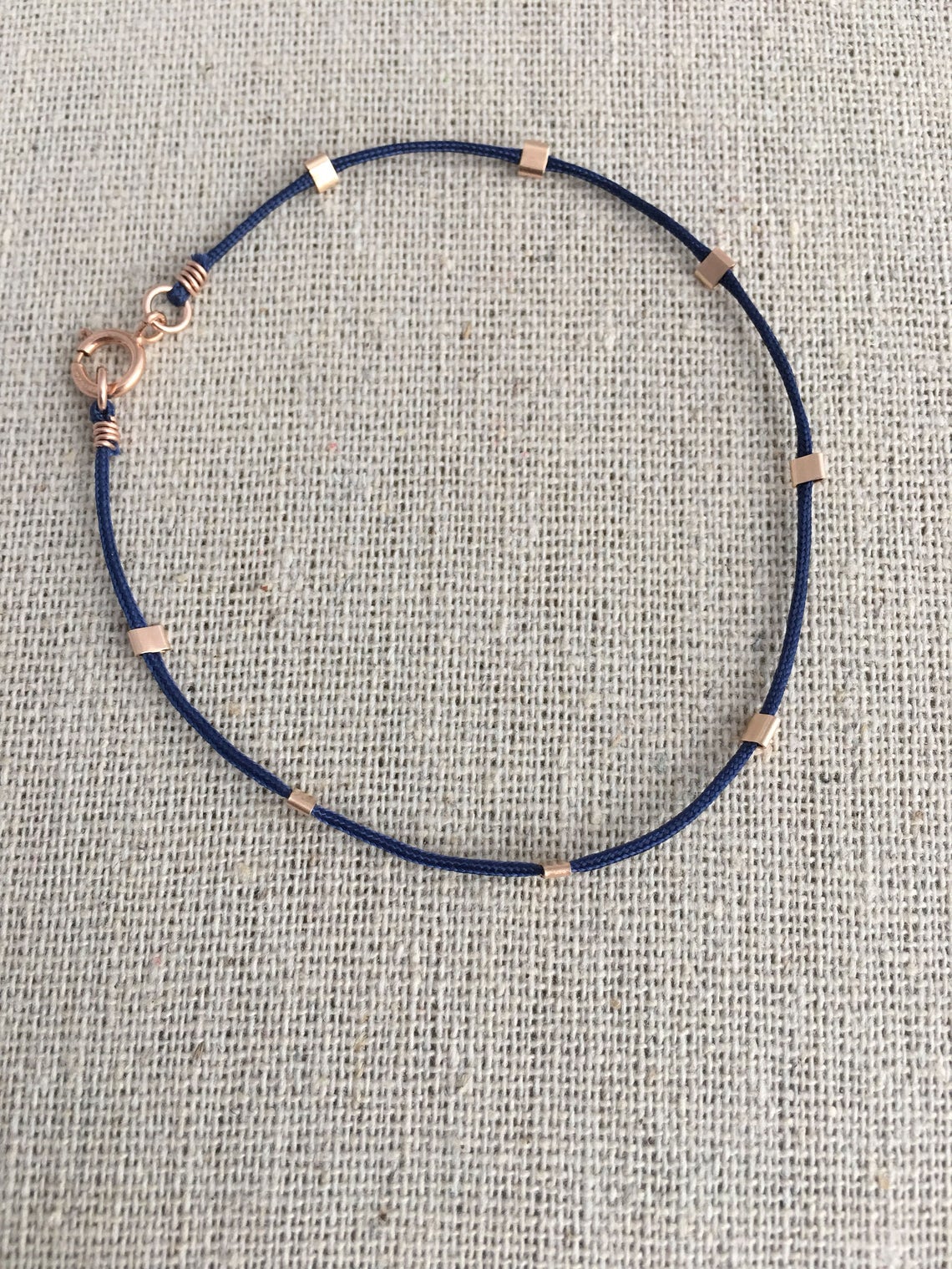 Navy String Bracelet Dainty Minimalist - Etsy