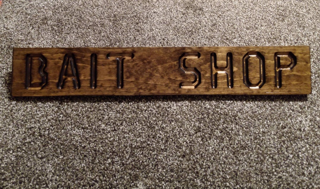 Bait Shop, Bait Shop Wooden Signs, Hanging Signs, Tackle Signs, Wood ...