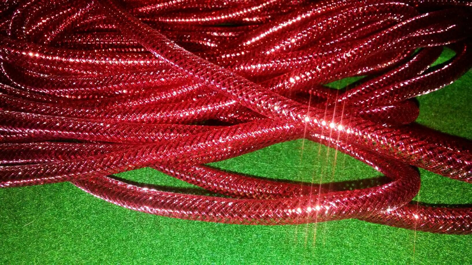 36ft red mesh tube, mesh tubing, decorative mesh, craft supplies ...