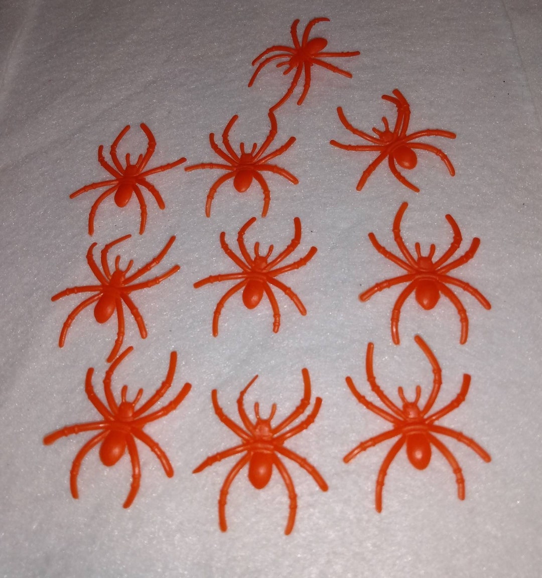 Miniature Spiders, Plastic Orange Spiders, Spiders, Halloween Dollhouse ...