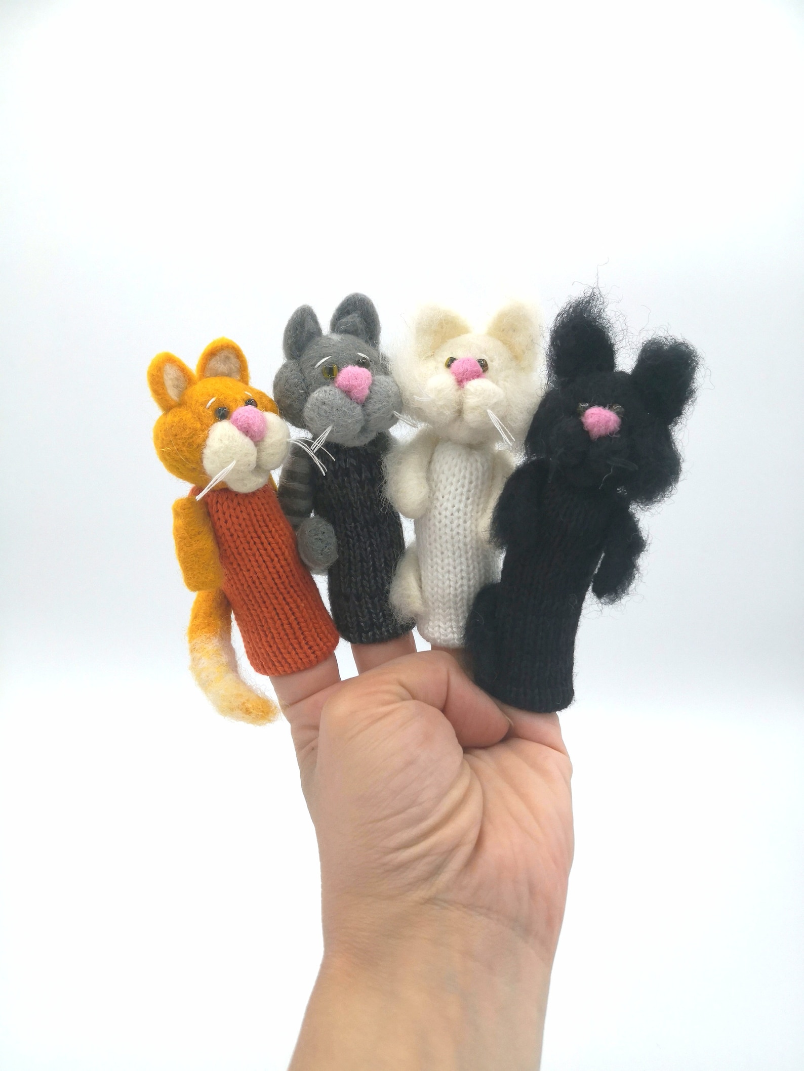 Finger Wool Puppets 4 Little Cats. - Etsy