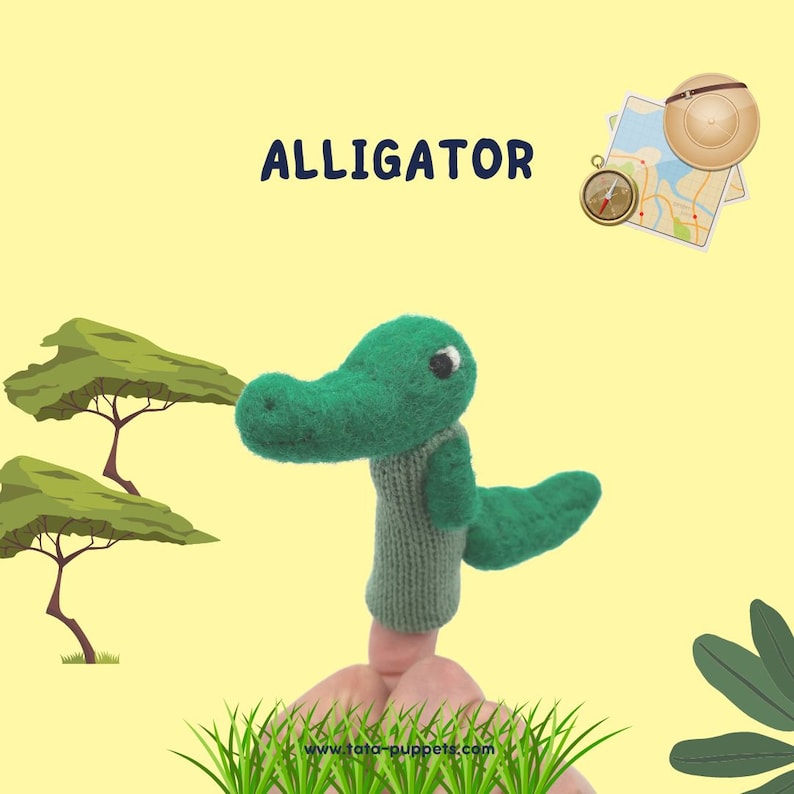 Finger Wool Puppet Alligator - Etsy