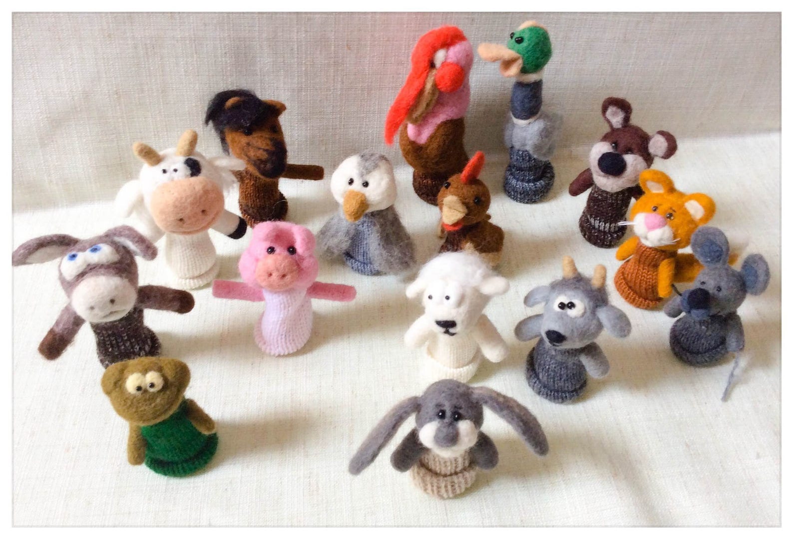 Farm Animals Finger Puppets. 15 Finger Wool Puppets. - Etsy