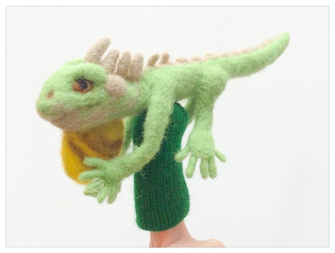Finger Puppet iguana /marionnette Wool Has Finger - Etsy