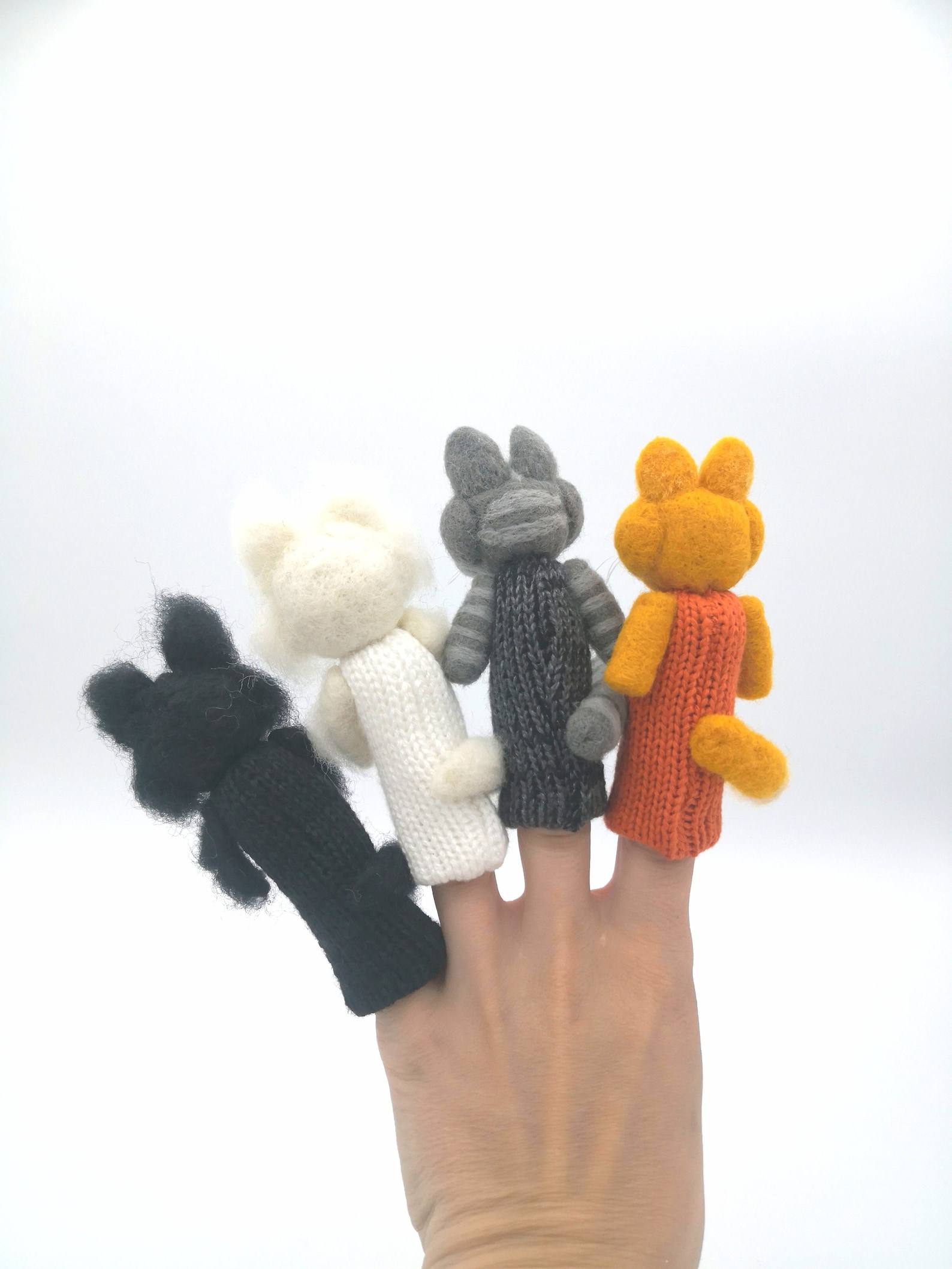 Finger Wool Puppets 4 Little Cats. - Etsy