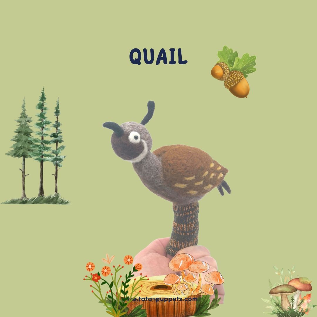 Finger Wool Puppet Quail From Forest Collection - Etsy