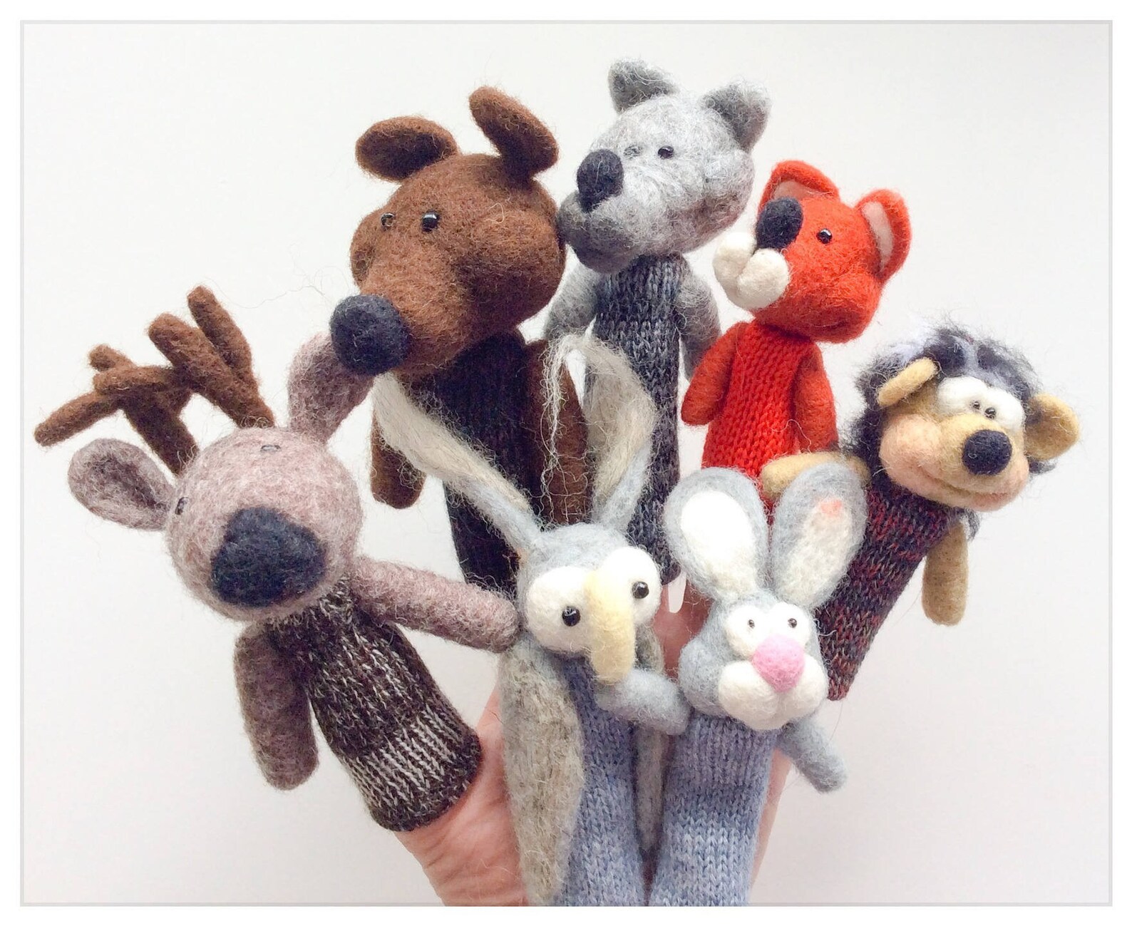 Forest Animals Finger Wool Puppets. - Etsy
