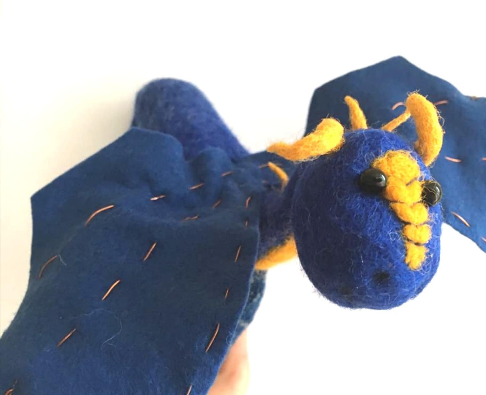 Finger Wool Puppet Blue Dragon. - Etsy