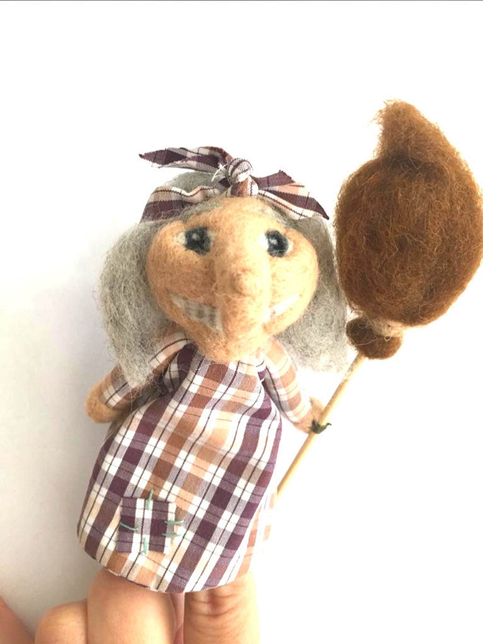 Witch Baba-yaga Finger Wool Puppet. - Etsy
