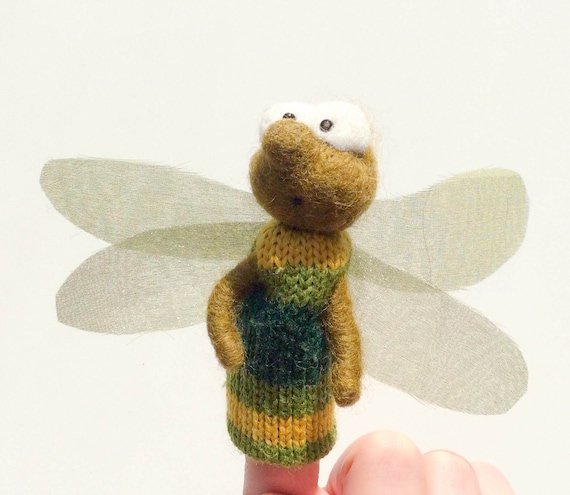 Finger Wool Puppet Dragonfly | Etsy