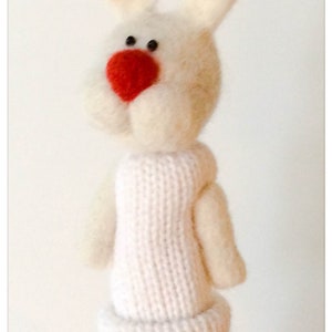 Finger Wool Puppet Arctic Hare white Bunny - Etsy