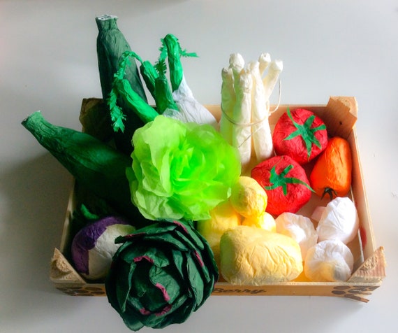Basket of Vegetables Hand Made of Papers. Nice Vegetables for | Etsy
