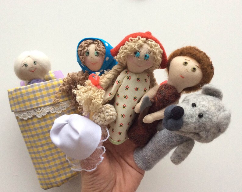 Little Red Riding Hood Finger Wool Puppets. - Etsy