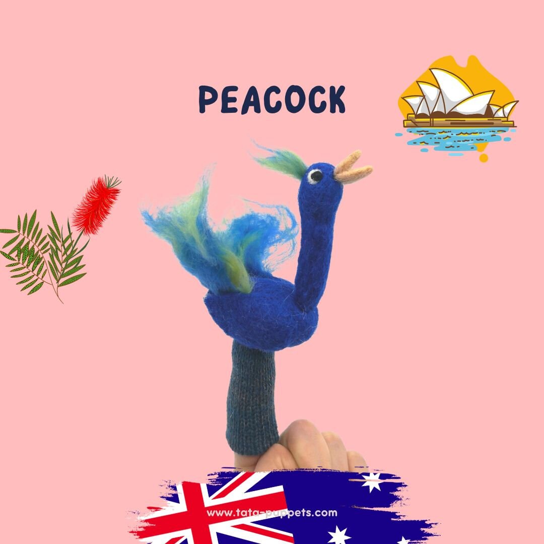 Finger Wool Puppet Peacock. - Etsy