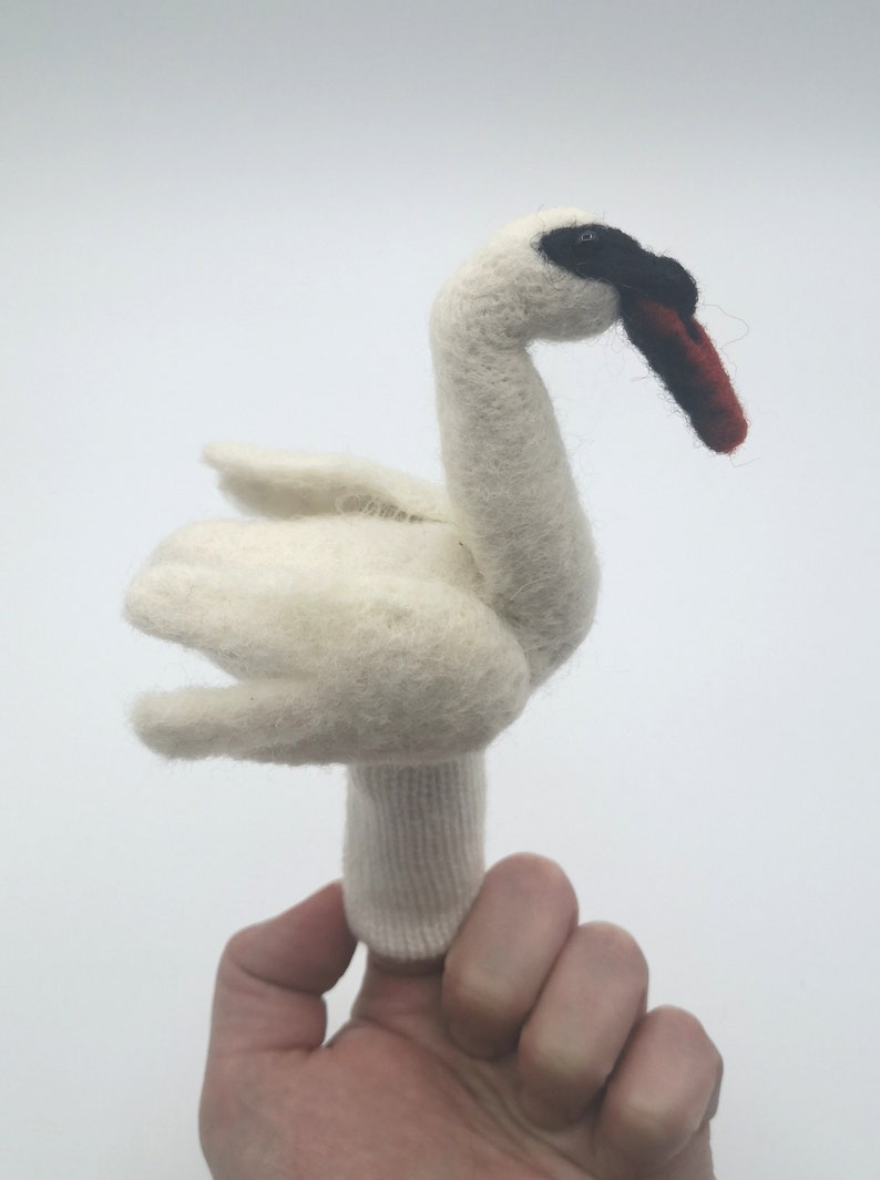 Finger Wool Puppet Swan - Etsy