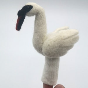 Finger Wool Puppet Swan - Etsy