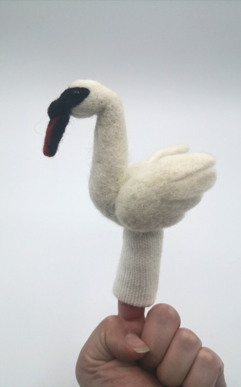 Finger Wool Puppet Swan - Etsy