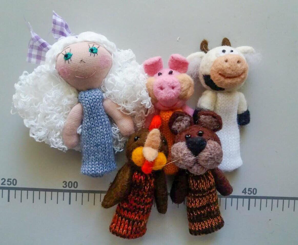 Finger Wool Puppets Happy Farm . - Etsy