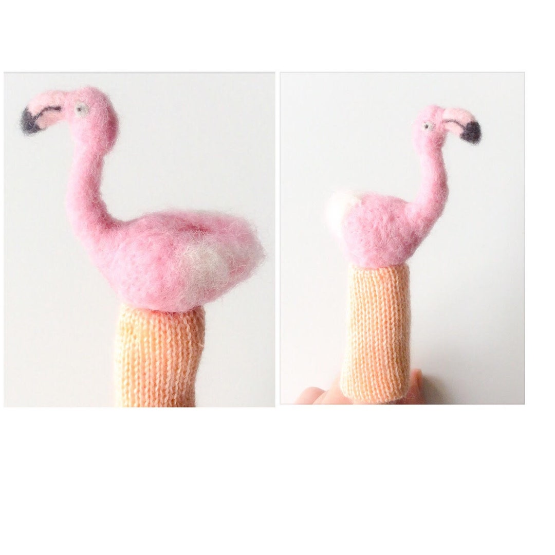 Finger Wool Puppet Pink Flamingo. - Etsy