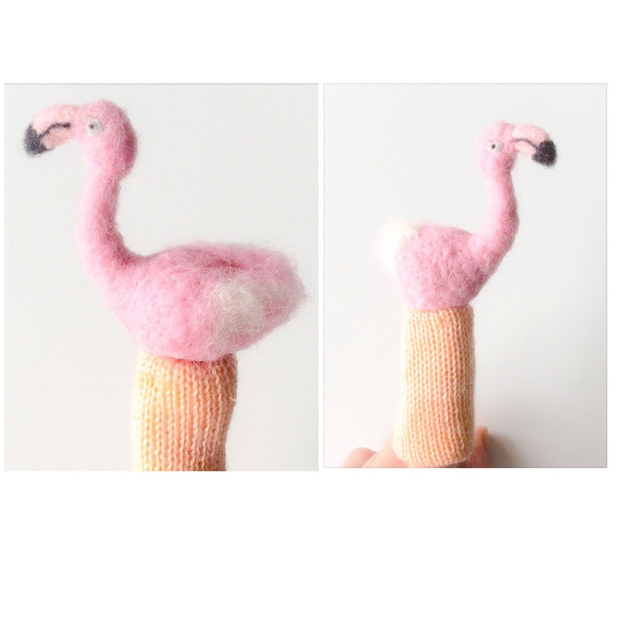 Finger Wool Puppet Pink Flamingo. - Etsy