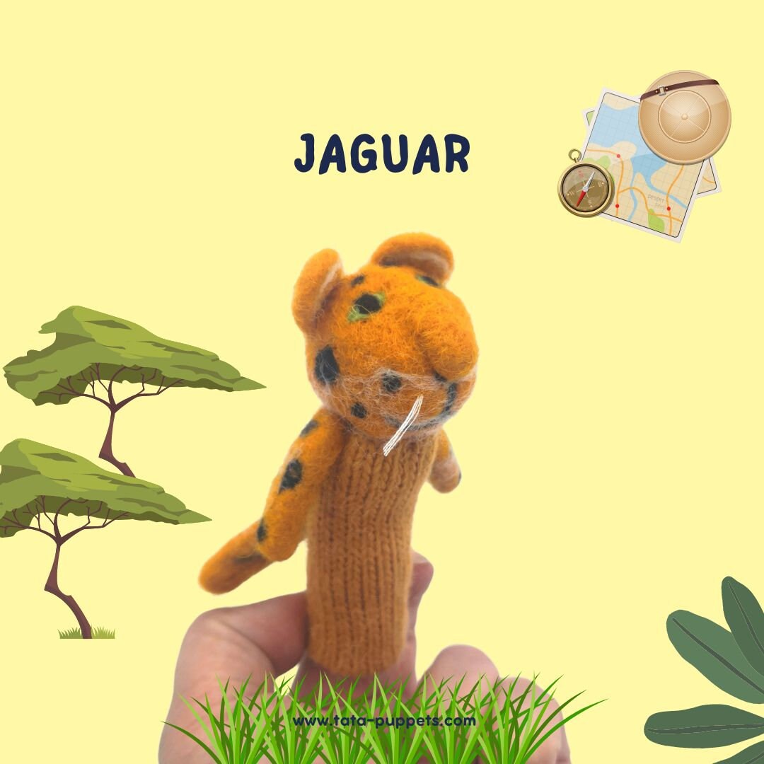 Finger Wool Puppet Jaguar Safari Collection - Etsy