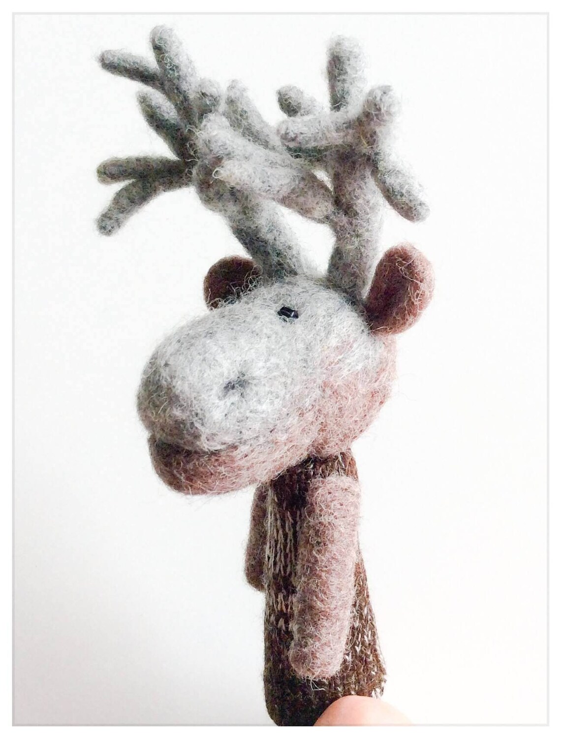 Finger Wool Puppet Reindeer. - Etsy