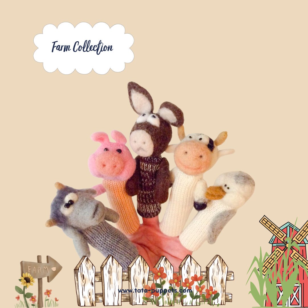Finger Wool Puppets Farm Animals - Etsy