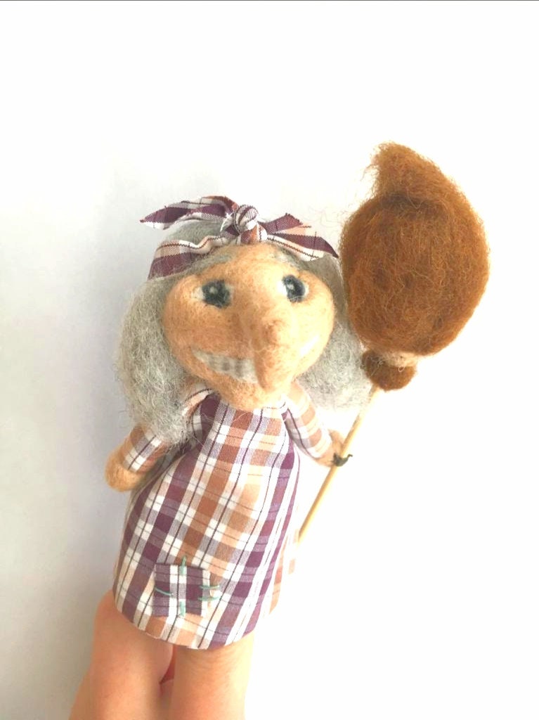 Witch Baba-yaga Finger Wool Puppet. - Etsy