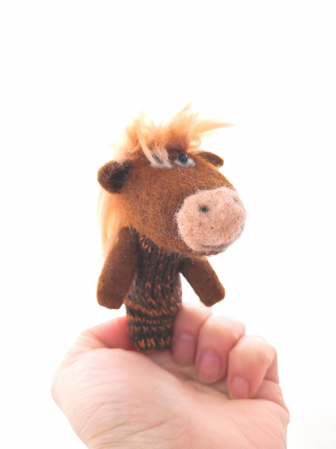 Finger Wool Hand Made Puppet Horse. - Etsy
