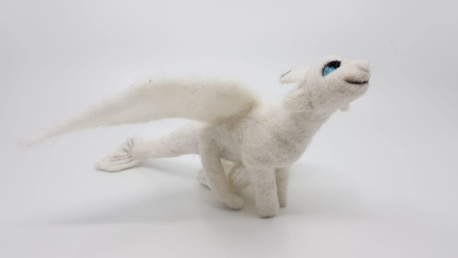 Finger Wool Puppet White Dragon. White Fury. - Etsy