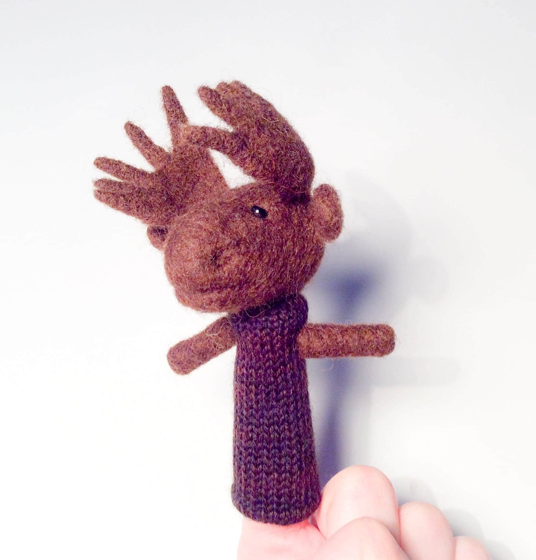 Finger wool puppet Moose. | Etsy