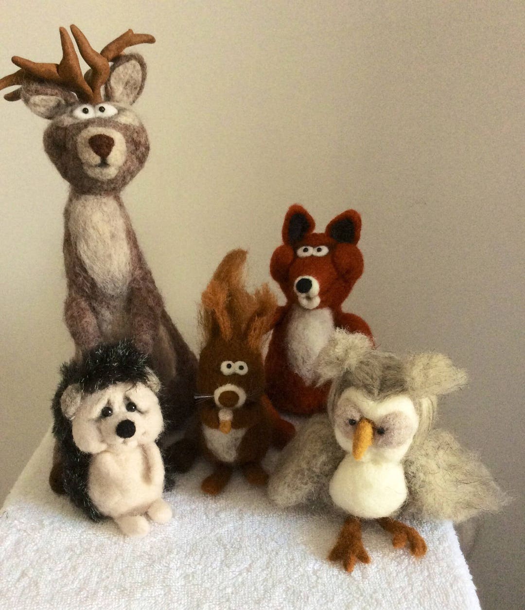 Forest Animals Wool Hand Made Plush (5 Characters). - Etsy