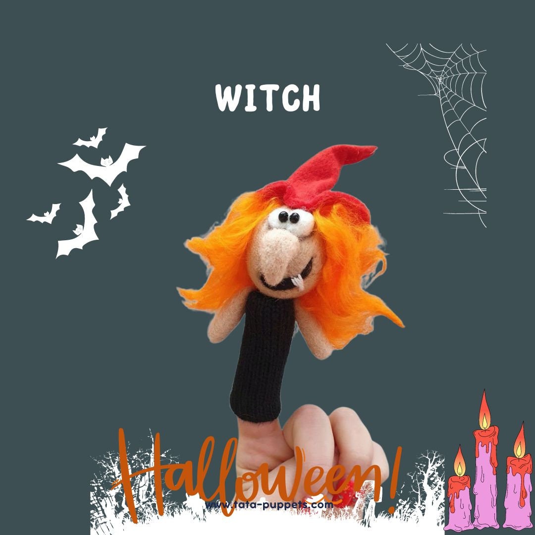 Finger Wool Puppet Halloween Witch. - Etsy