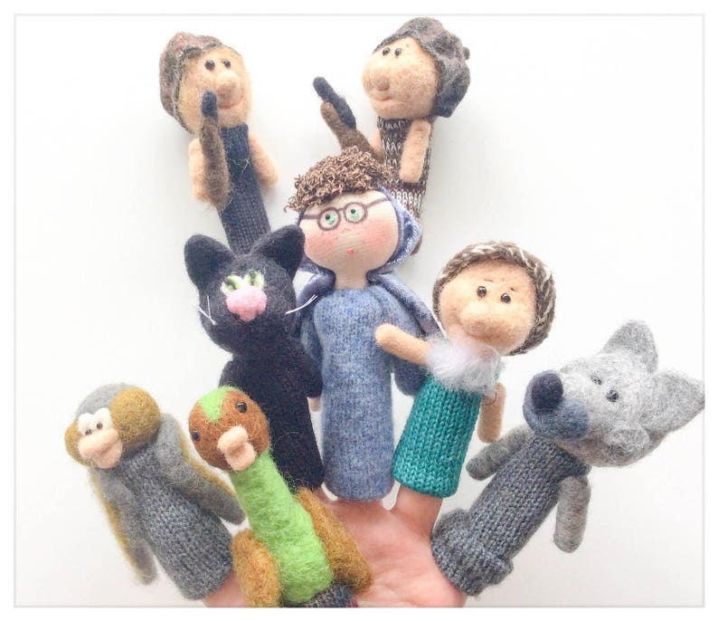 Finger wool puppets Peter and the wolf - Etsy.de