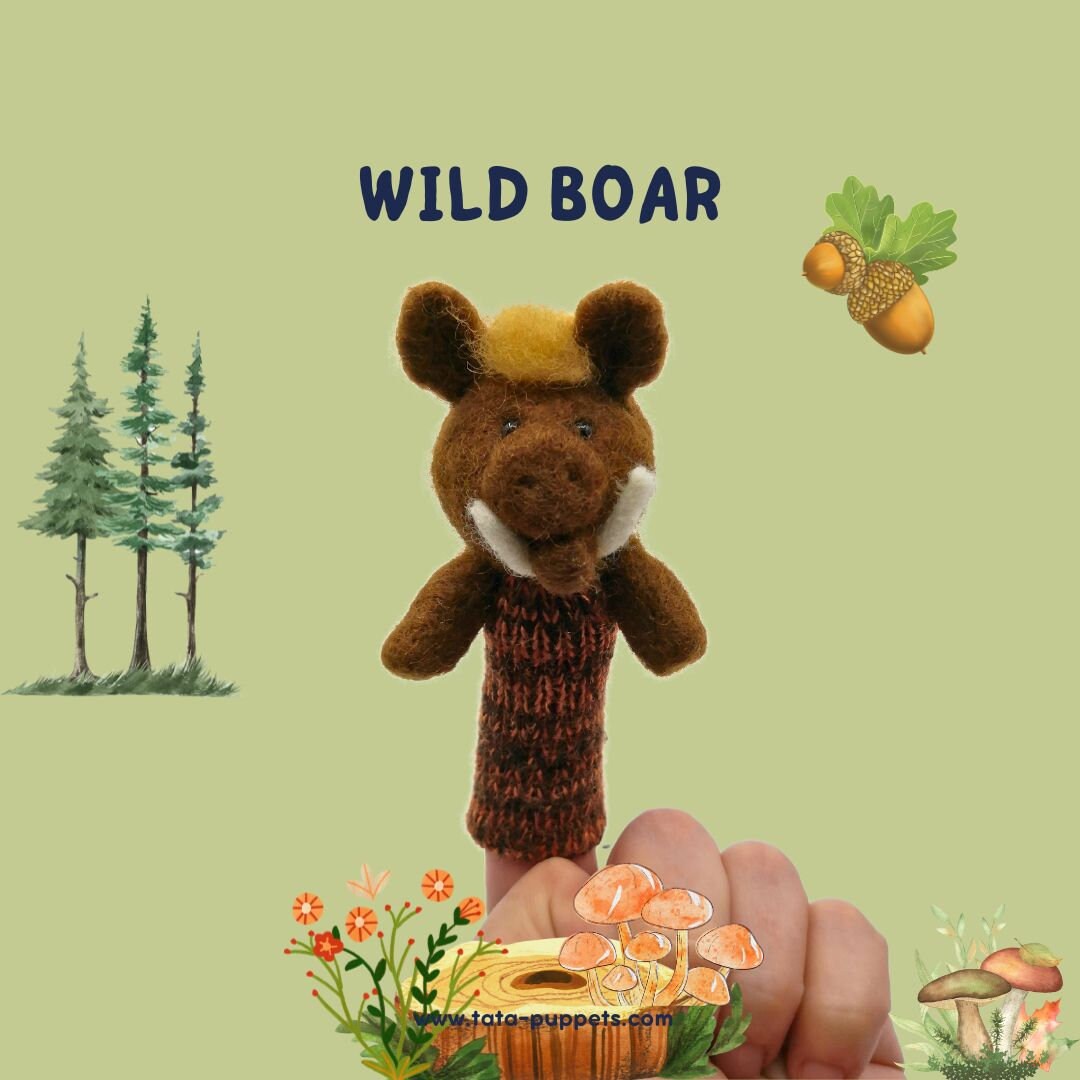 Finger Wool Puppet the Wild Boar - Etsy
