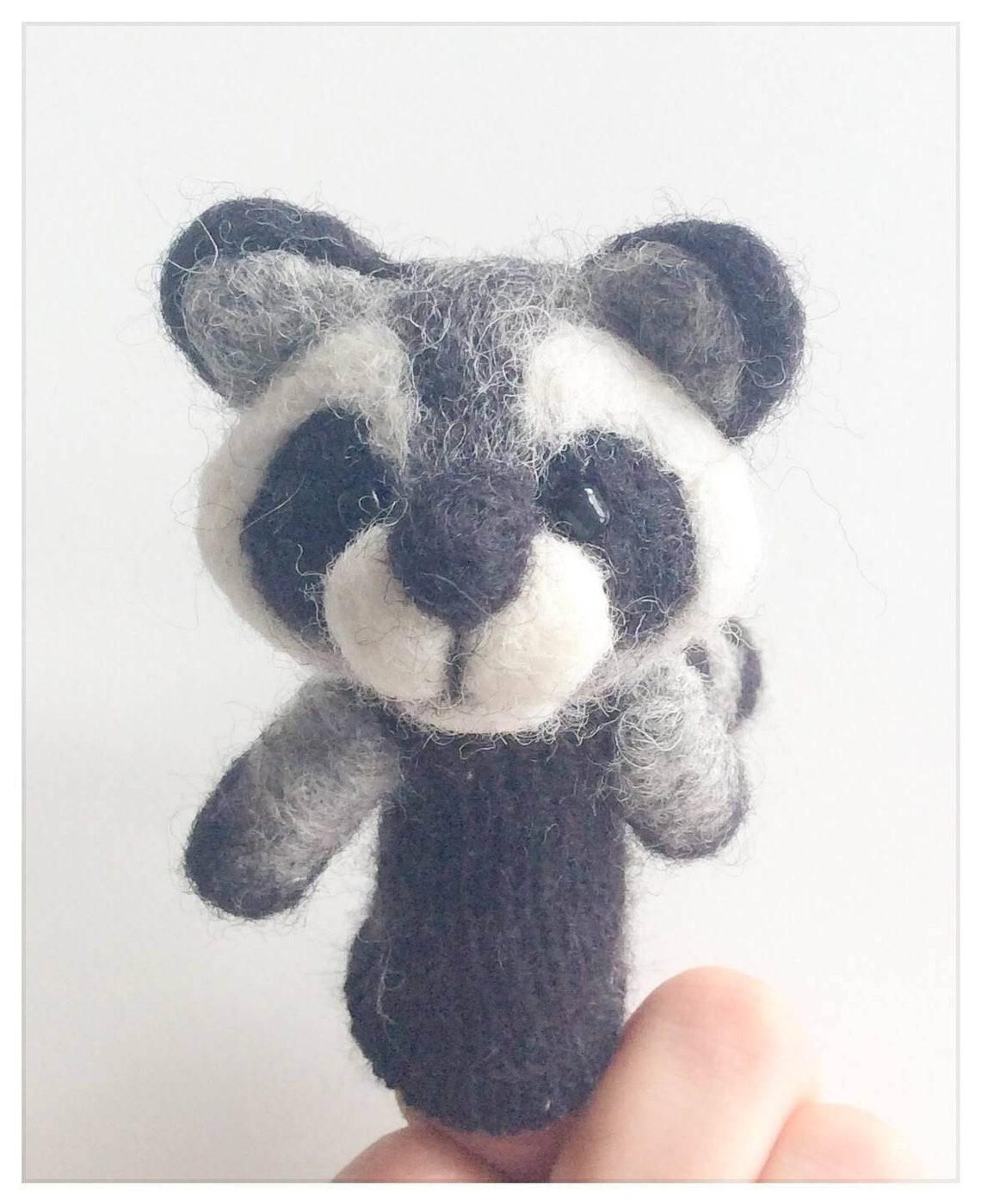 Finger Wool Puppet Raccoon - Etsy