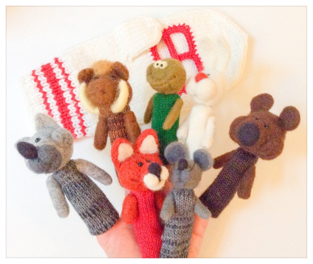Finger Wool Puppets the Mitten. - Etsy