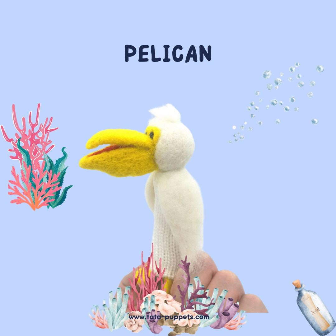 Finger Wool Puppet Pelican - Etsy