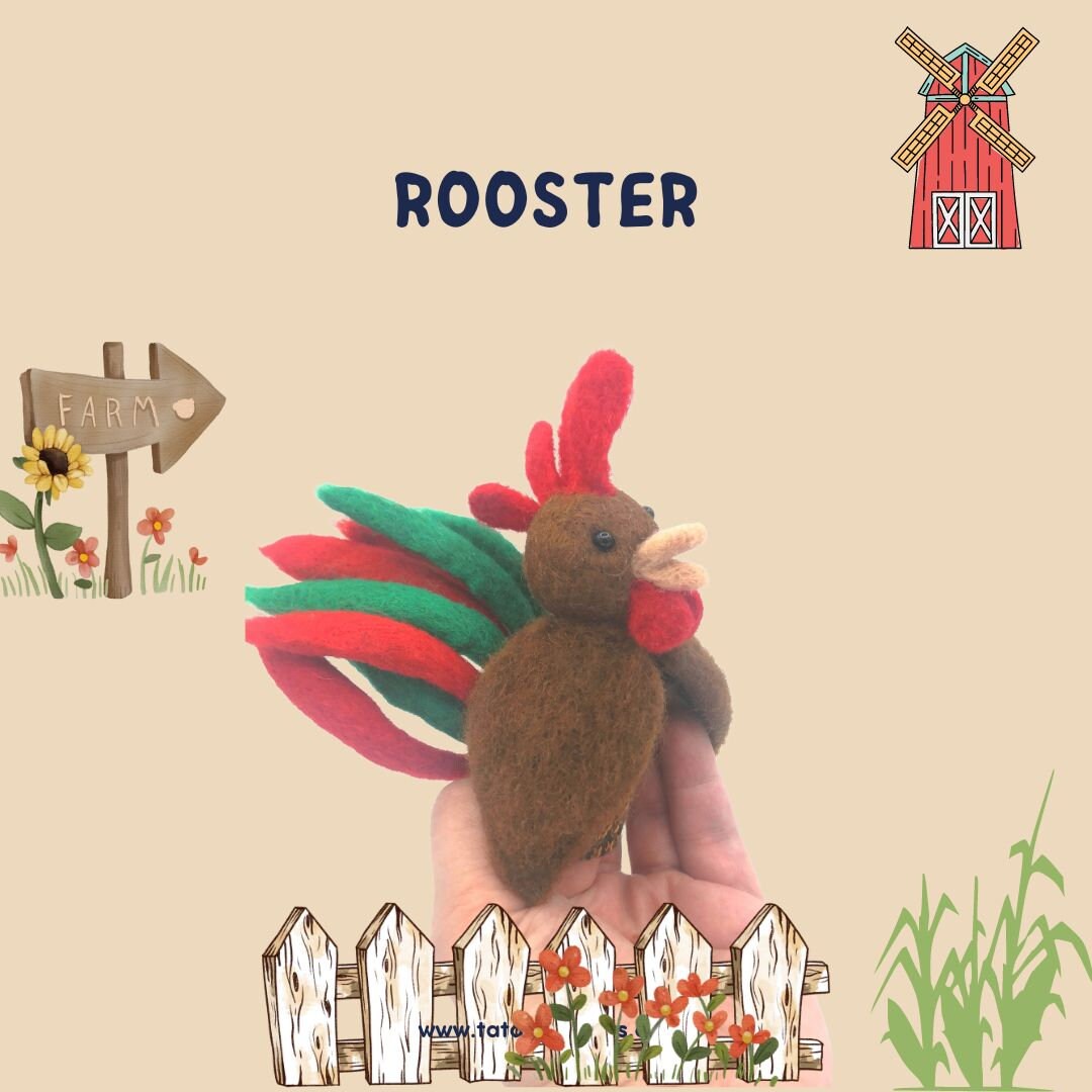 Finger Wool Puppet Rooster - Etsy